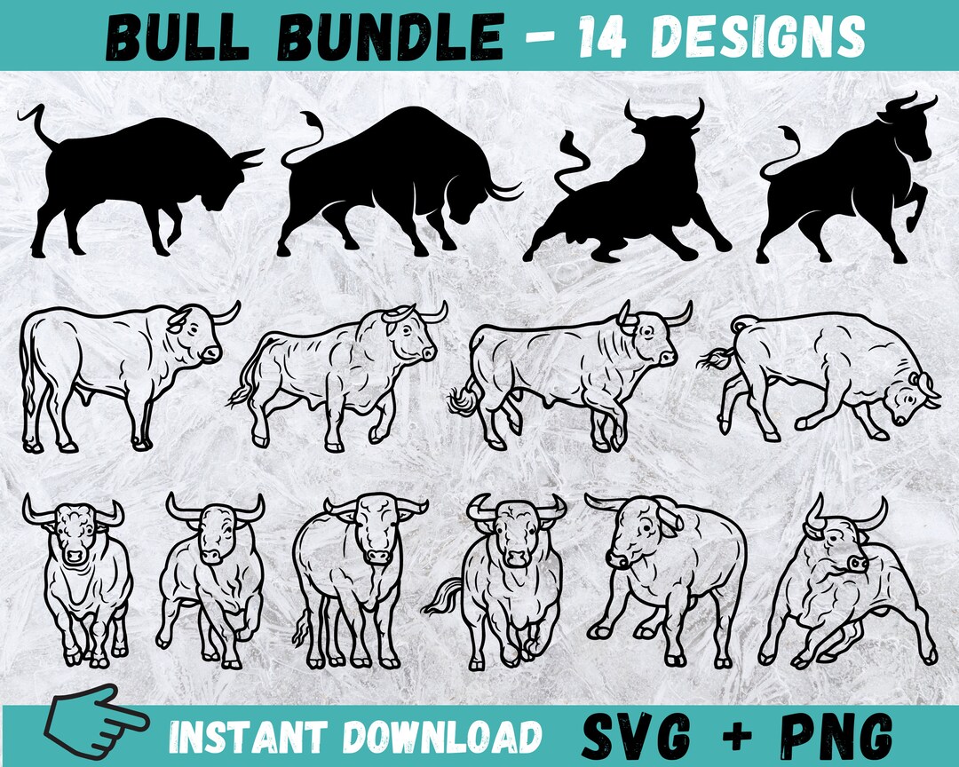 Bull SVG, Bull Cricut File, Bull Silhouette Svg, Bull Vector, Bull Clip ...
