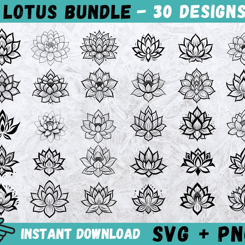 Lotus Outline - Etsy
