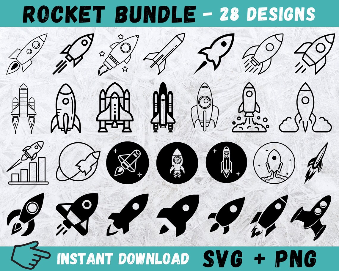 Rocket SVG Bundle Space Rocket Svg Space Craft Svg Shuttle - Etsy