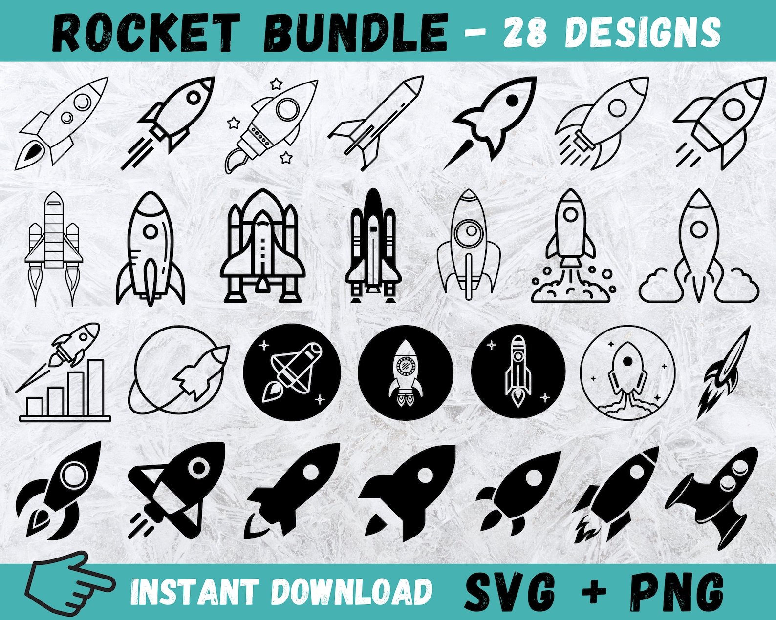 Rocket SVG Bundle Space Rocket Svg Space Craft Svg Shuttle - Etsy