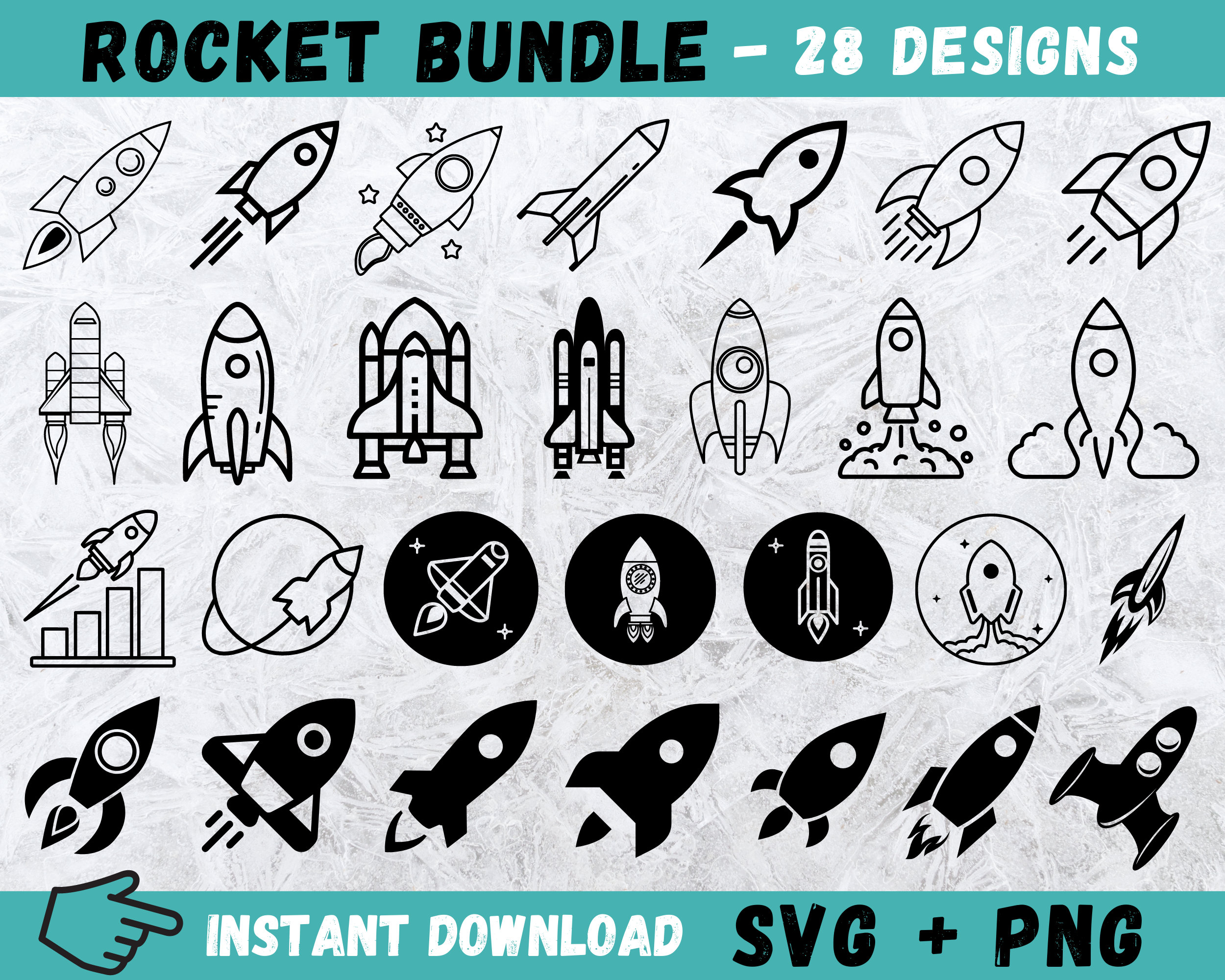 Rocket SVG Bundle Space Rocket Svg Space Craft Svg Shuttle - Etsy