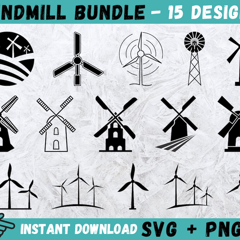 Windmill Svg - Etsy