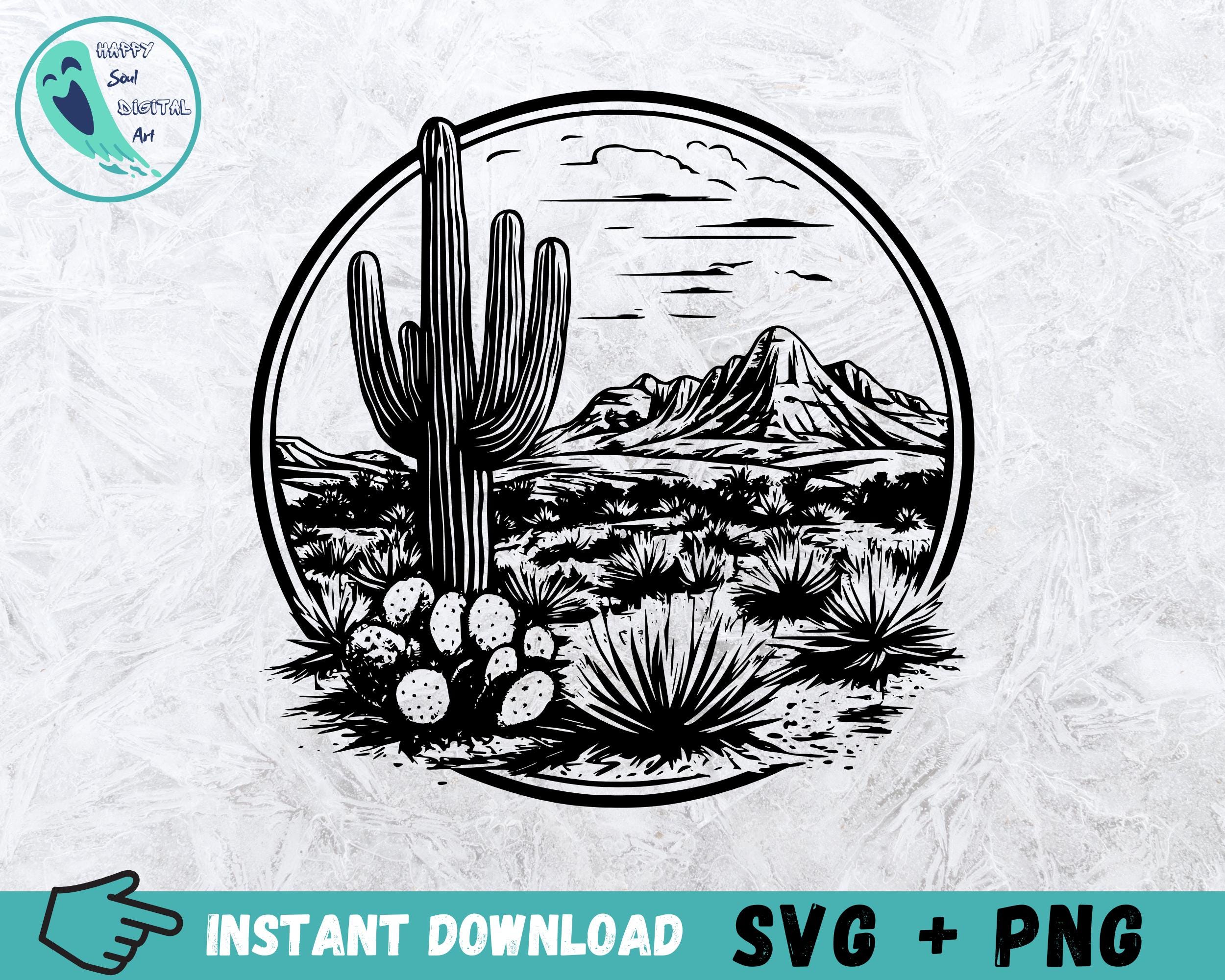 Cactus SVG Bundle: 36 Hand-drawn Desert Designs (digital Download) - Etsy