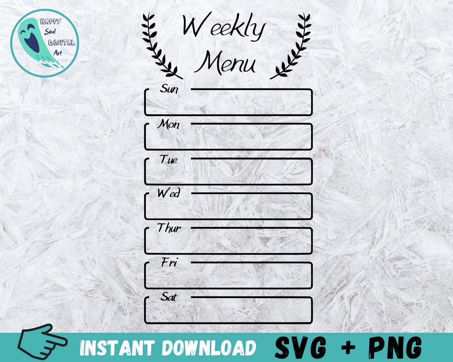 Menu SVG Weekly Menu SVG Weekly Menu Planner SVG Vector Cut - Etsy