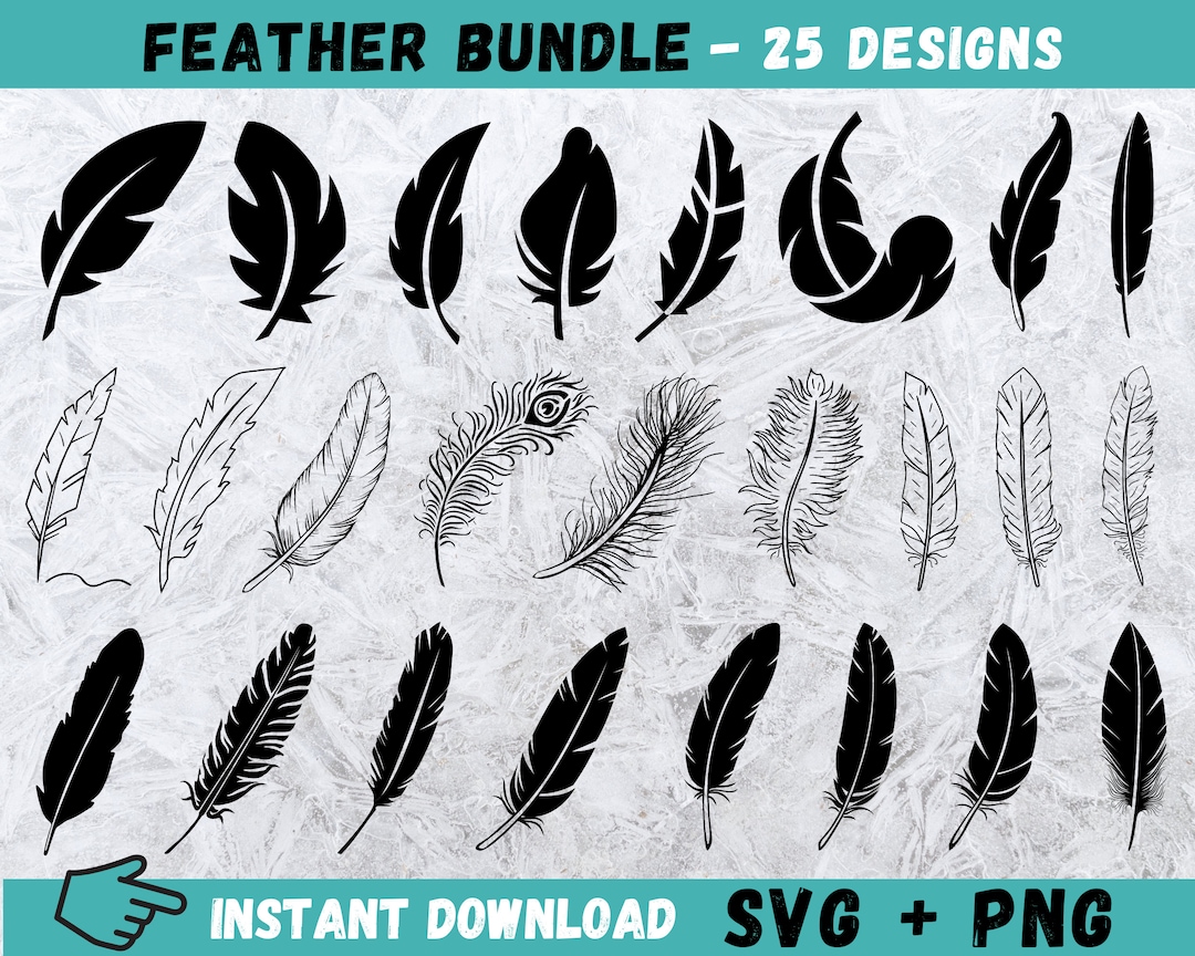 Feather SVG, Feathers Svg Bundle, Feathers Clipart, Cut Files ...