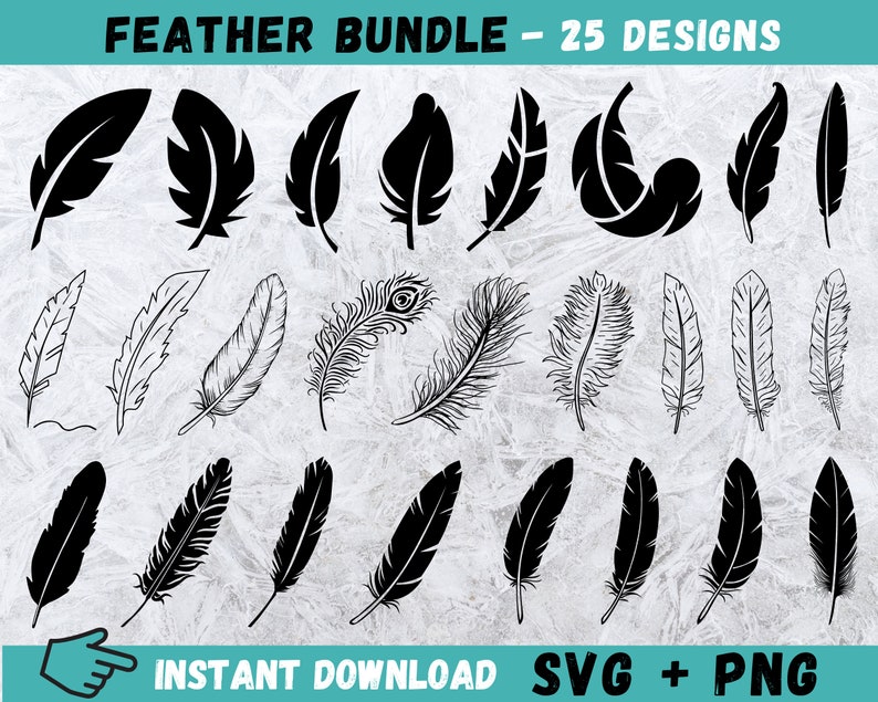 Feather SVG Feathers Svg Bundle Feathers Clipart Cut Files - Etsy