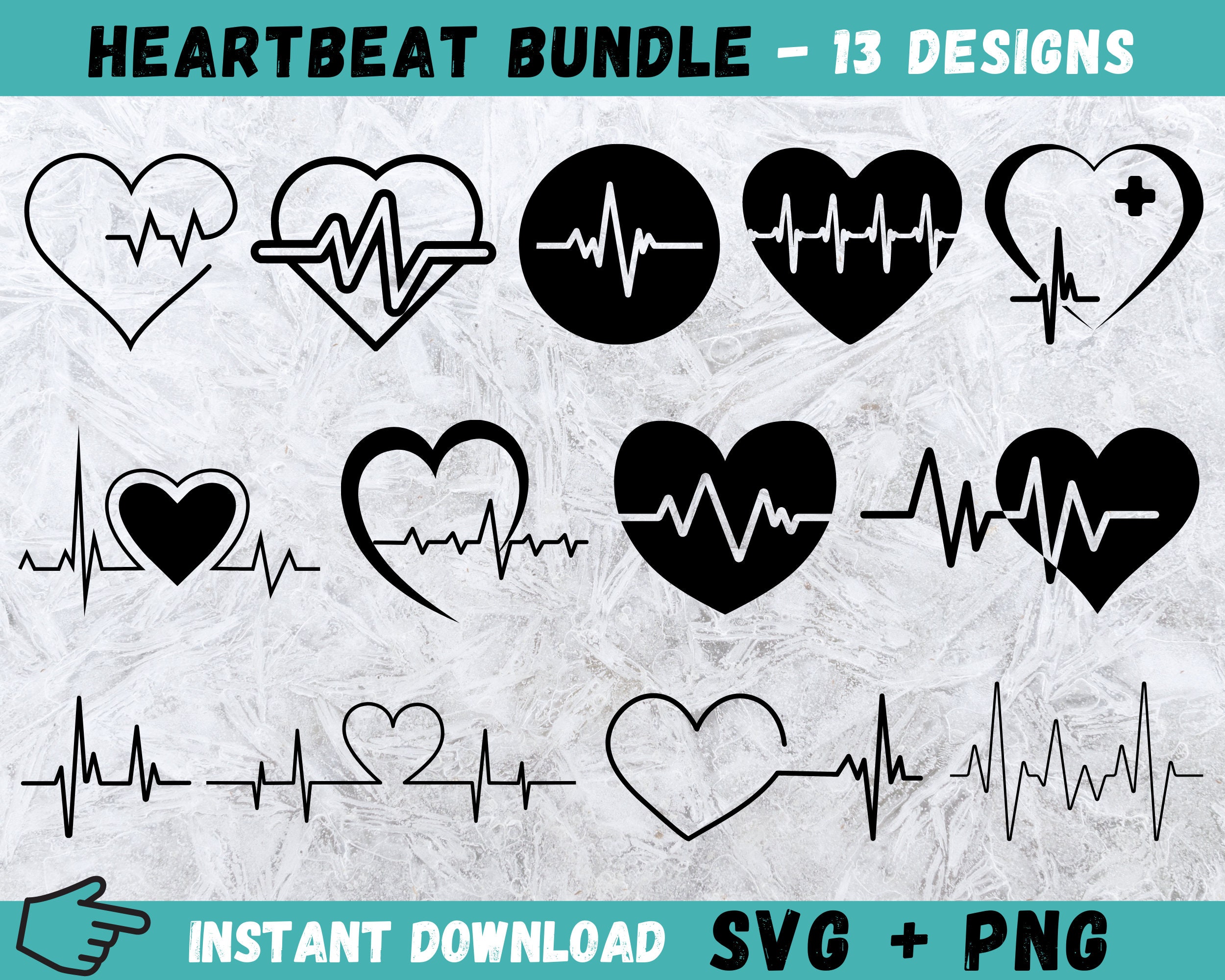 Heartbeat SVG Bundle: Hand-drawn Pulse Designs (digital Download) - Etsy