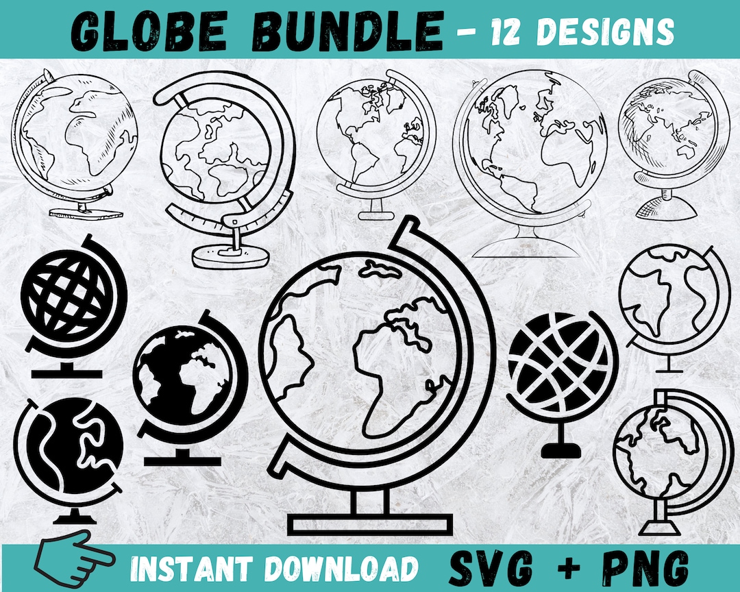 Globe SVG, Globe Silhouette, Globe Cricut, Download Cut File, Globe ...