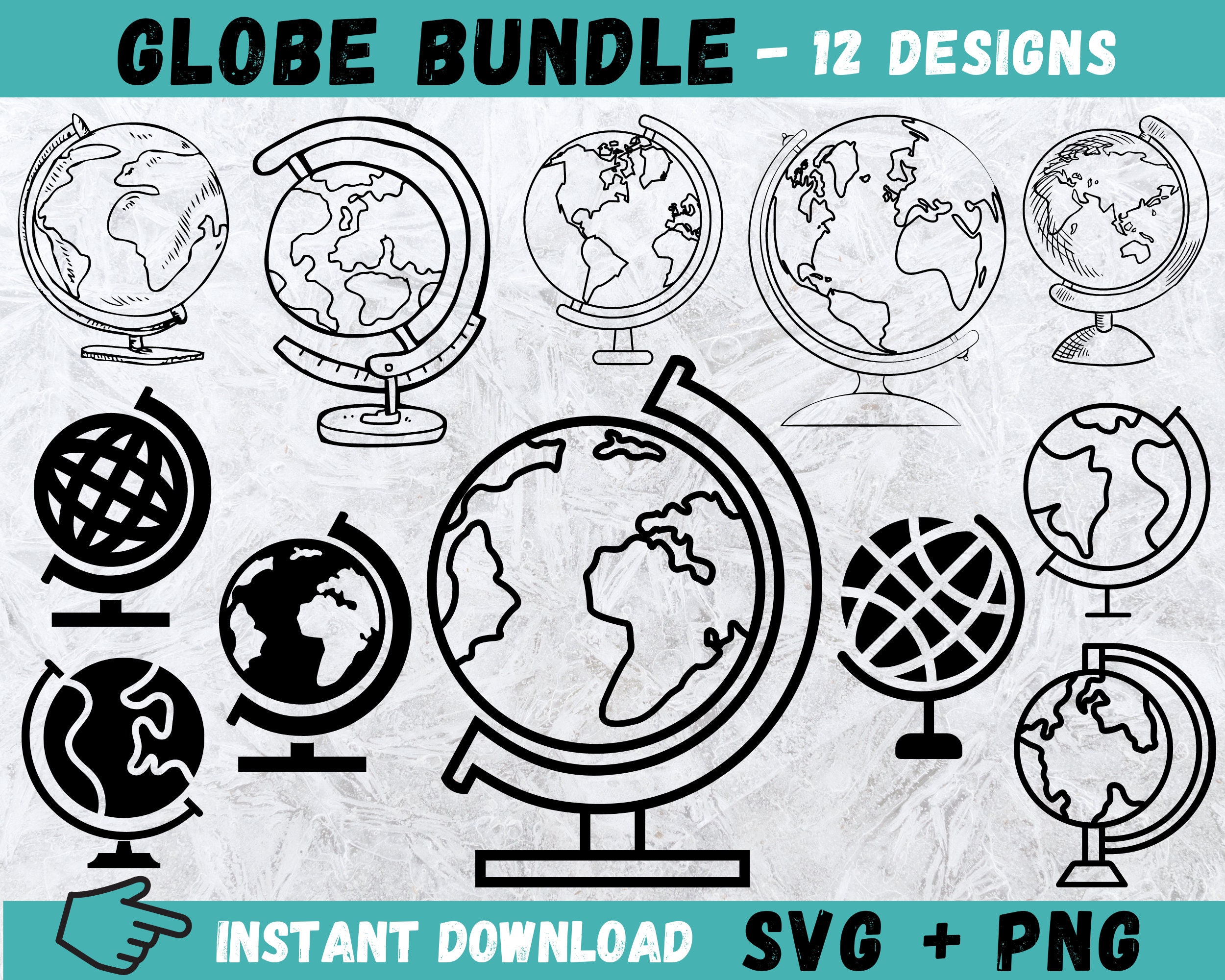 Globe SVG Globe Silhouette Globe Cricut Download Cut File - Etsy