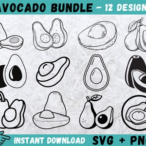 Avocado Svg, Avodaco Svg Bundle, Avocado Clipart, Avocado Cricut ...