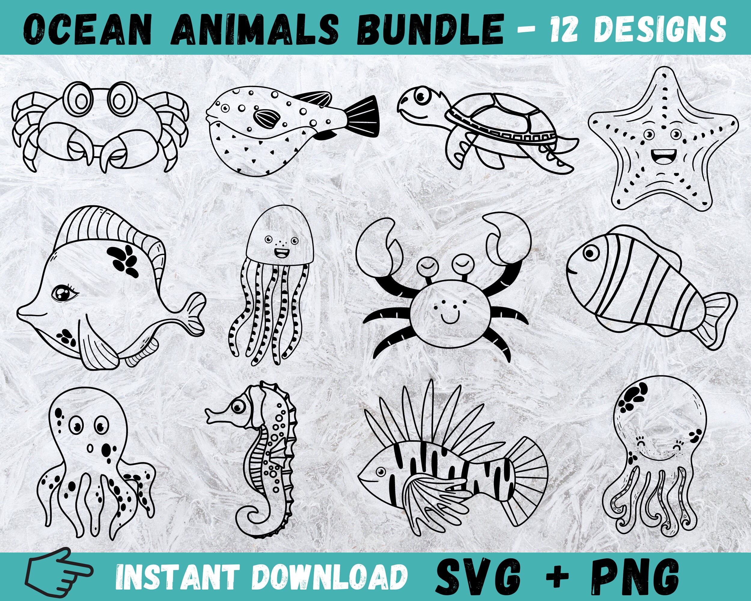 Ocean Animals SVG Ocean Svg Under the Sea Svg Seahorse SVG - Etsy