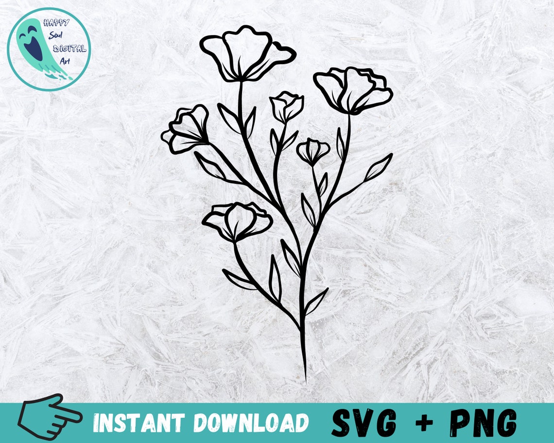 Wildflower SVG Flower Svg Wildflower Cricut Flower Svg - Etsy