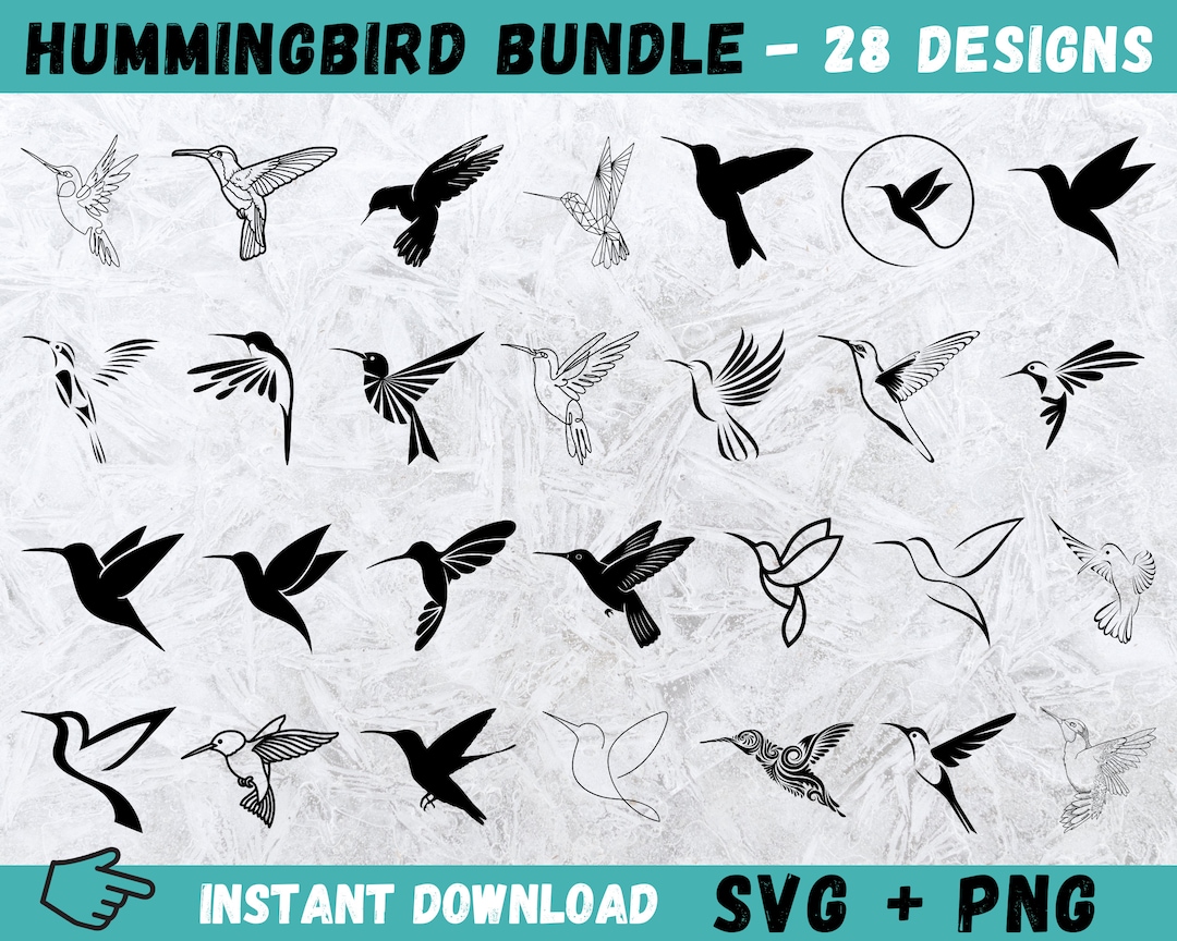 Hummingbird SVG Bundle: 28 Bird Clipart Designs (digital Download) - Etsy