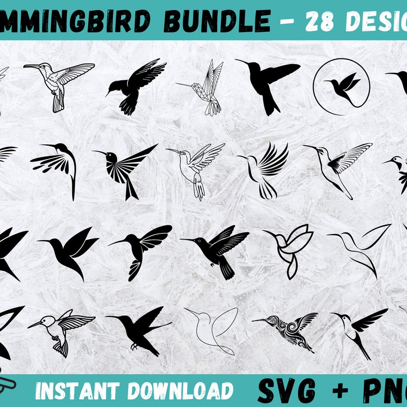 Flying Hummingbirds Clipart - Etsy UK
