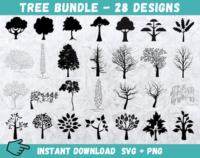 Tree Svg for Cricut and Silhouette, Tree Clipart, Foxsister, Tree ...