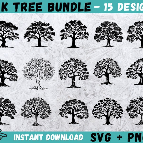Oak Tree Svg - Etsy