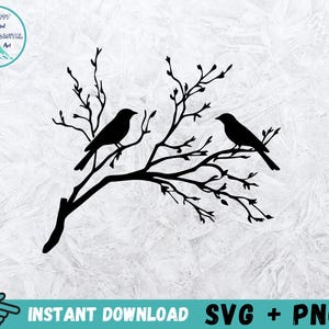 Birds Svg, Birds on Branches SVG, Flock of Birds Svg, Birds on Tree Svg ...