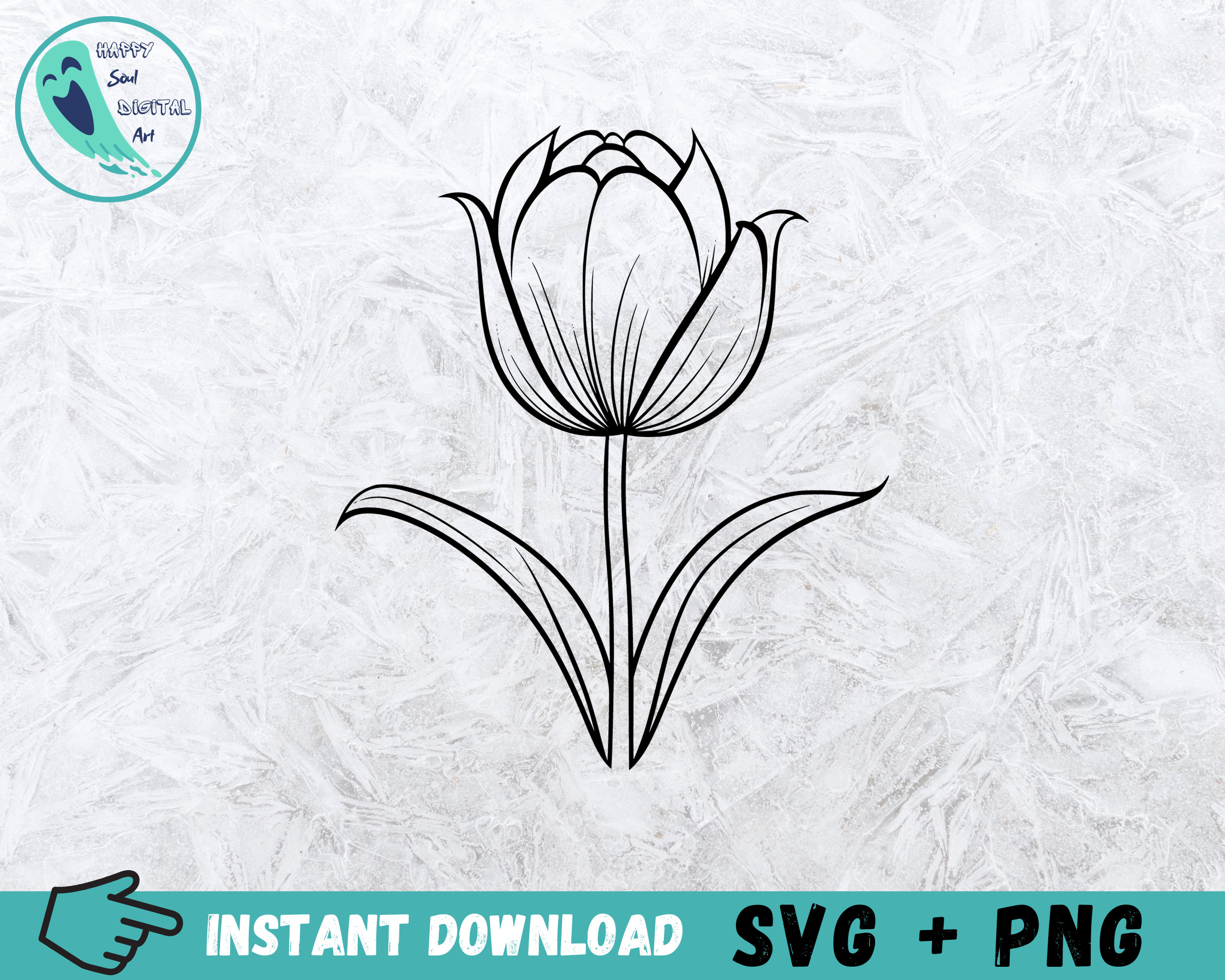 Tulip Flower SVG Bundle: Hand Drawn Clipart (20 Designs) (instant ...