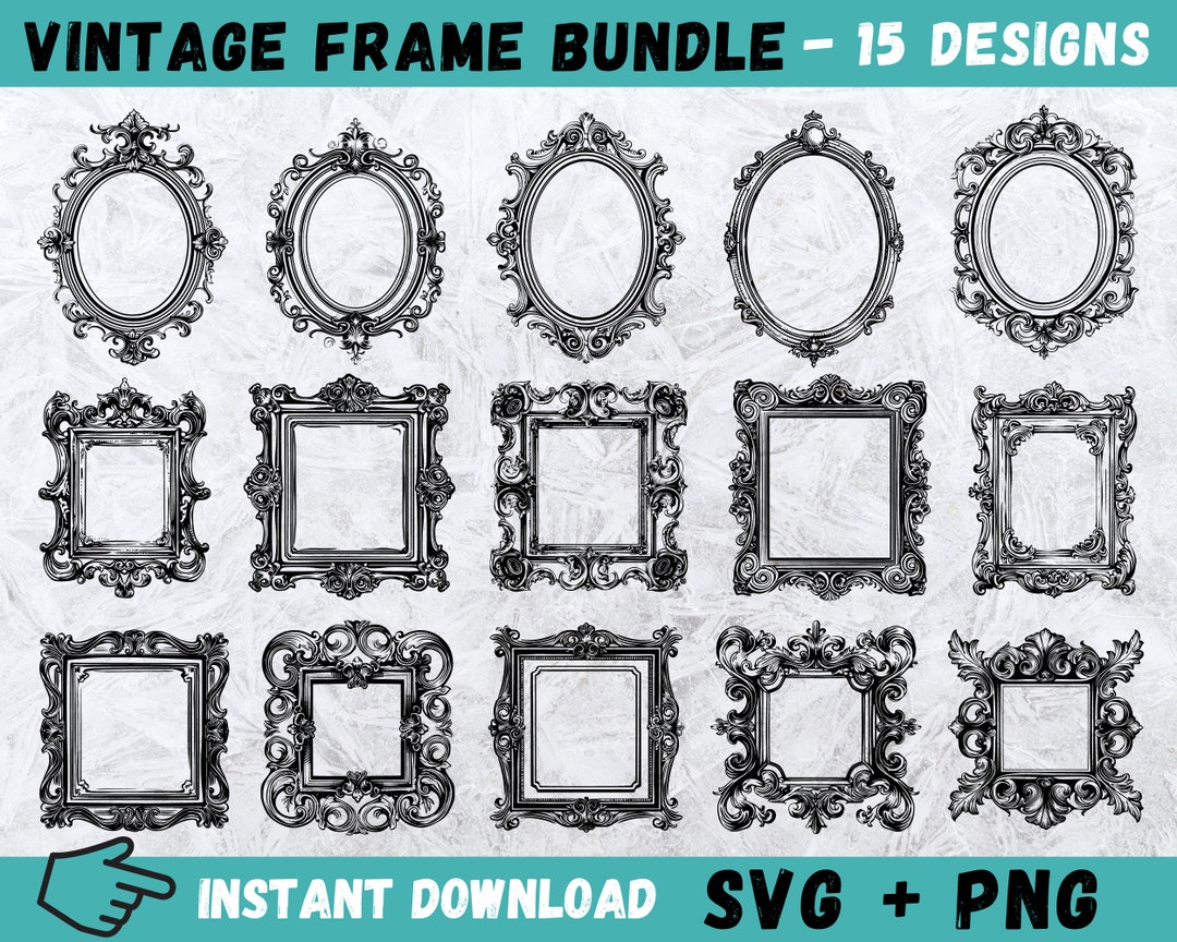 Vintage Frame SVG, Square Frame Svg, Frame SVG, Circle Vintage Frame ...