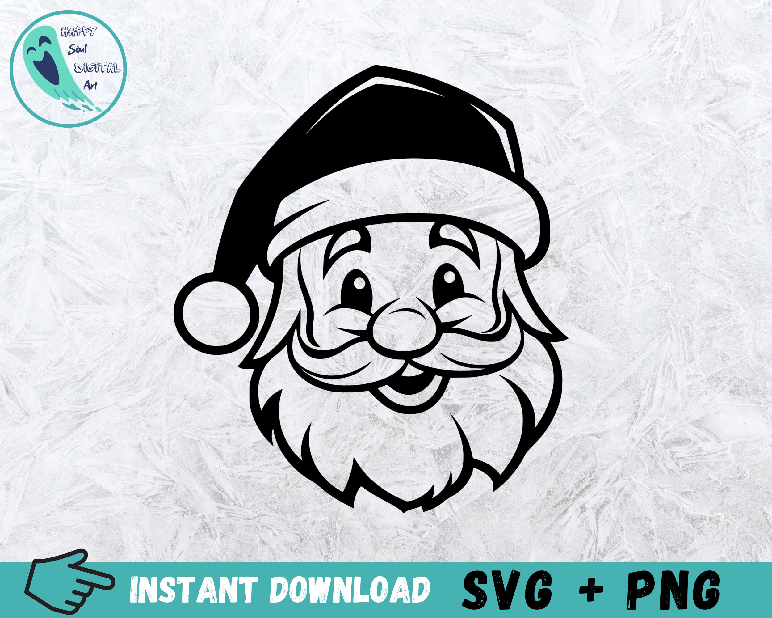 Santa Claus SVG Clipart Bundle: Hand-drawn Christmas Designs (instant ...