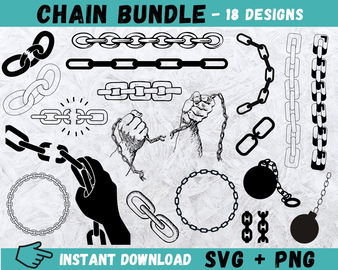 Chain SVG, Chain Bundle Svg, Chain Printable, Chain Clipart, Chain ...
