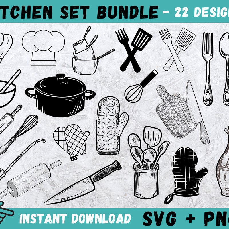 Kitchen Utensils Svg - Etsy