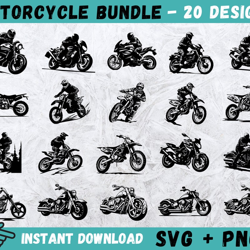Motorcycle Svg - Etsy