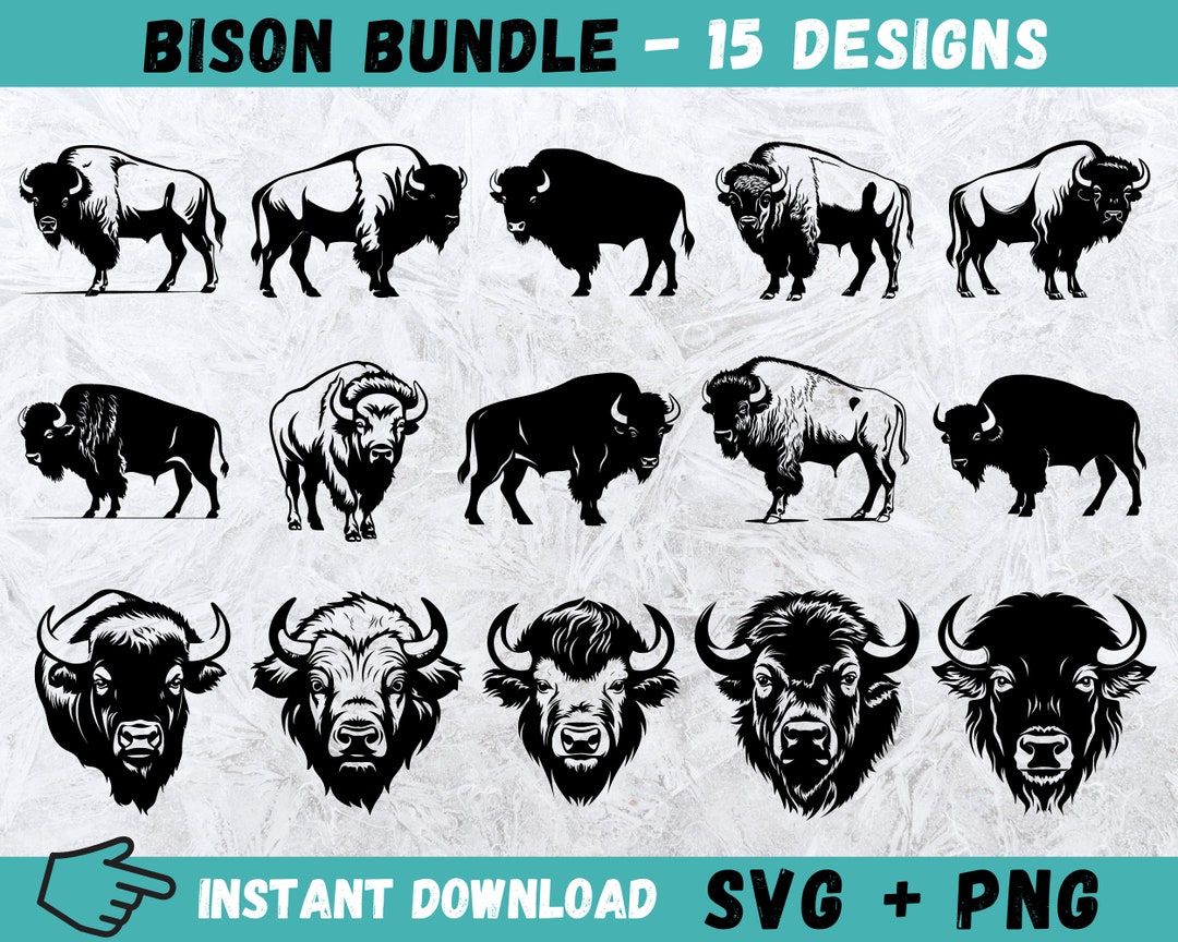 Bison SVG, Bison Head Cricut, Hunting Svg, Bison Silhouette, Hunting ...
