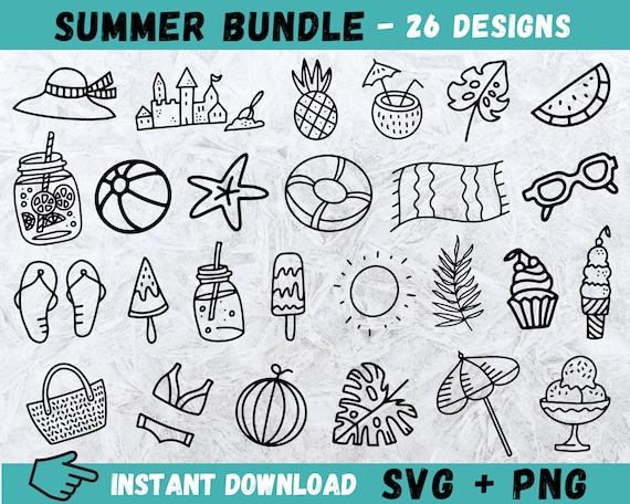 Summer SVG Bundle Summer Graphics Summer Silhouette Summer | Etsy