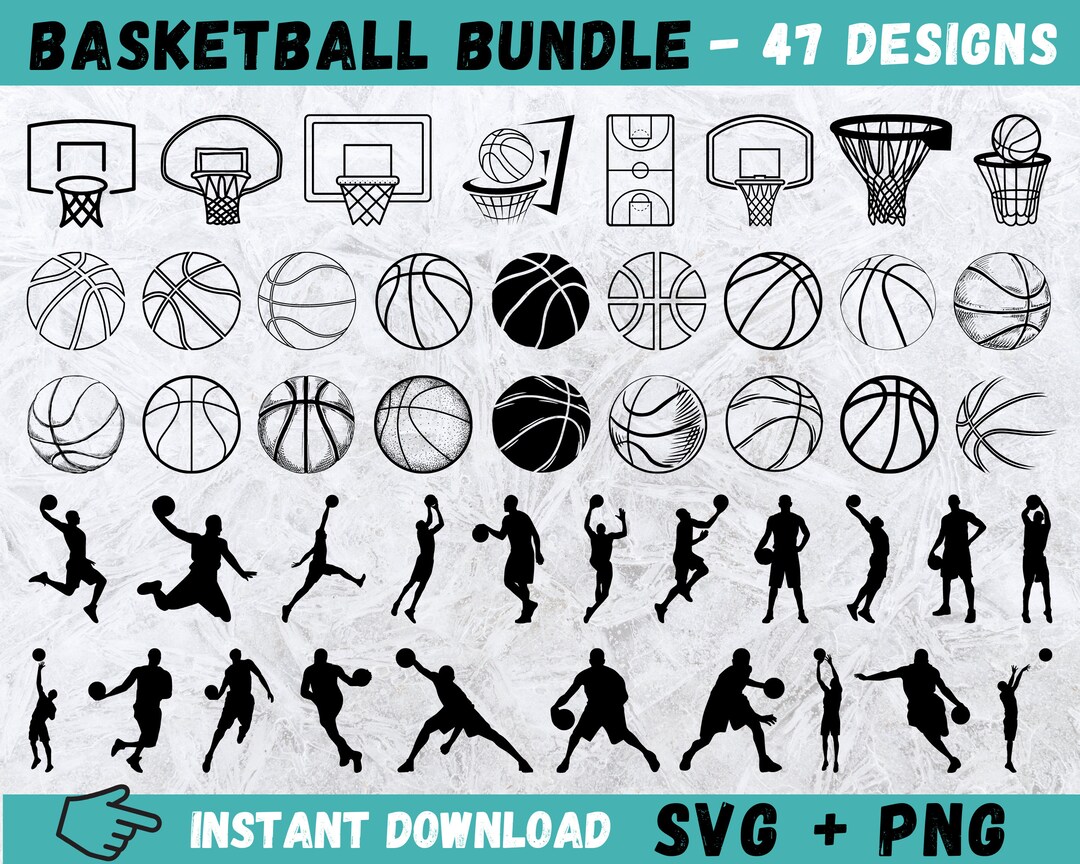 Basketball SVG Bundle: Hand-drawn Designs (SVG, PNG) - Etsy