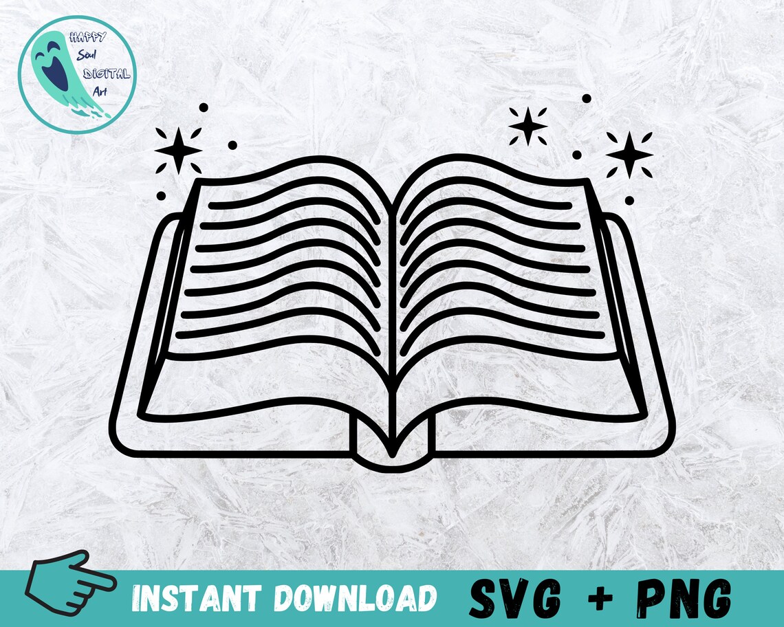 Book SVG Books Svg Library SVG Book Silhouette Magazine - Etsy
