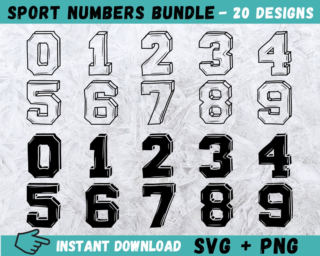 Sport Numbers SVG, Sport Numbers Cricut, College Font Svg, Baseball ...