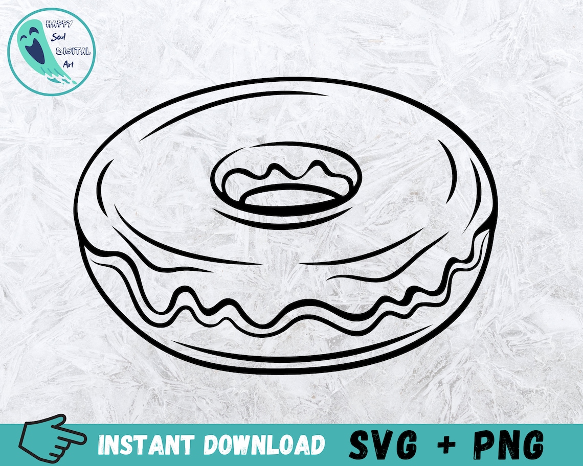 Donut Outline SVG Donut Digital File Donut Doodle Donut Cut - Etsy ...