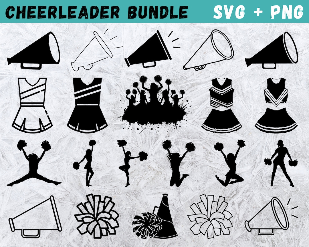 Cheerleader SVG Bundle: Cheer Silhouette Cut Files (instant Download ...