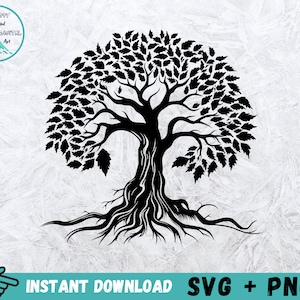 Tree With Roots SVG, Tree Svg, Big Tree Svg, Family Tree Cricut, Roots ...