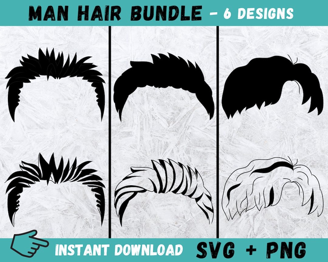 Man Hair SVG, Man Hair Bundle, Hair Svg, Haircut Svg, Hairstyle Svg ...