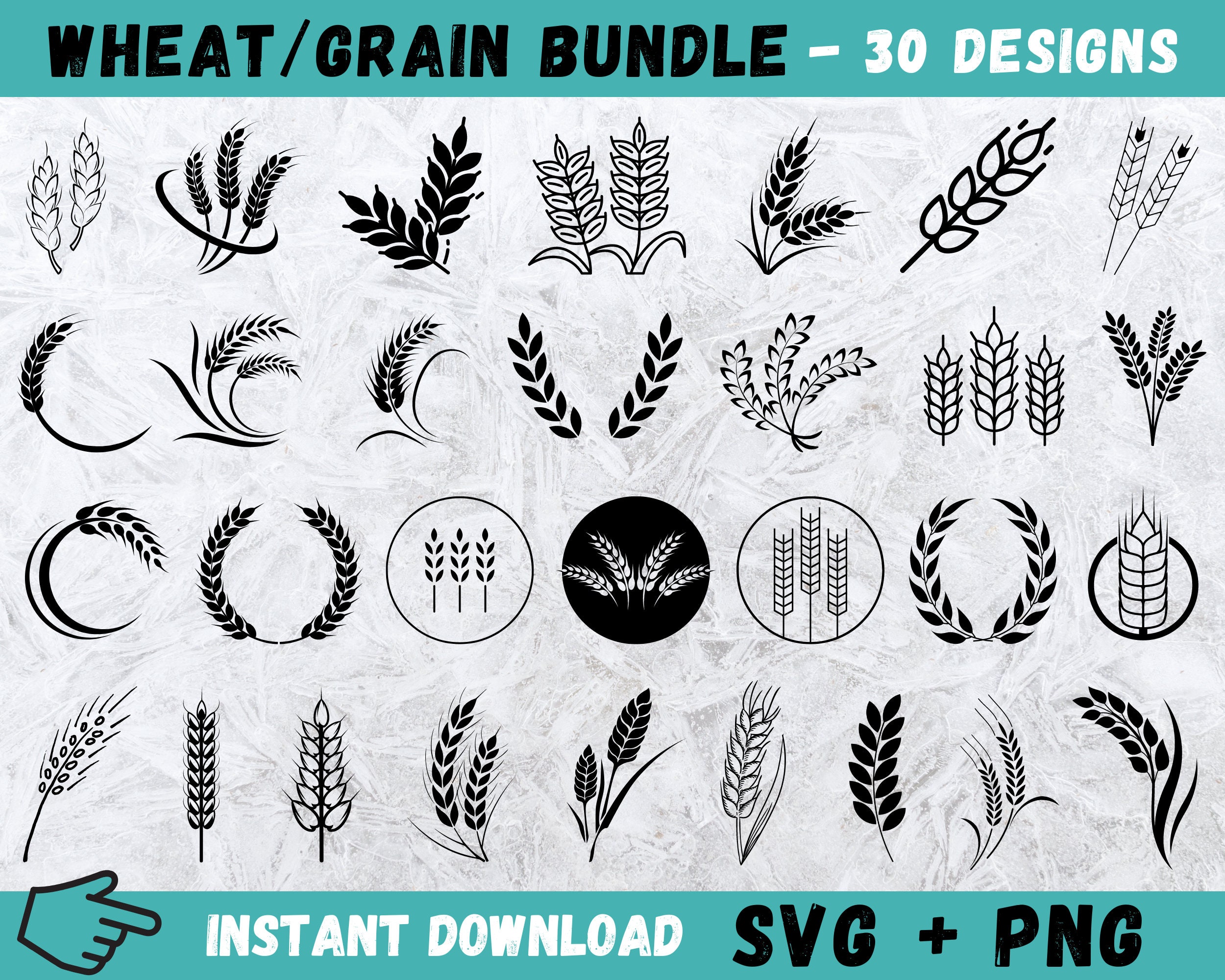 Wheat SVG Grain Cricut Wheat Silhouette Grains SVG Wheat - Etsy