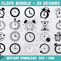 Clock Svg - Etsy