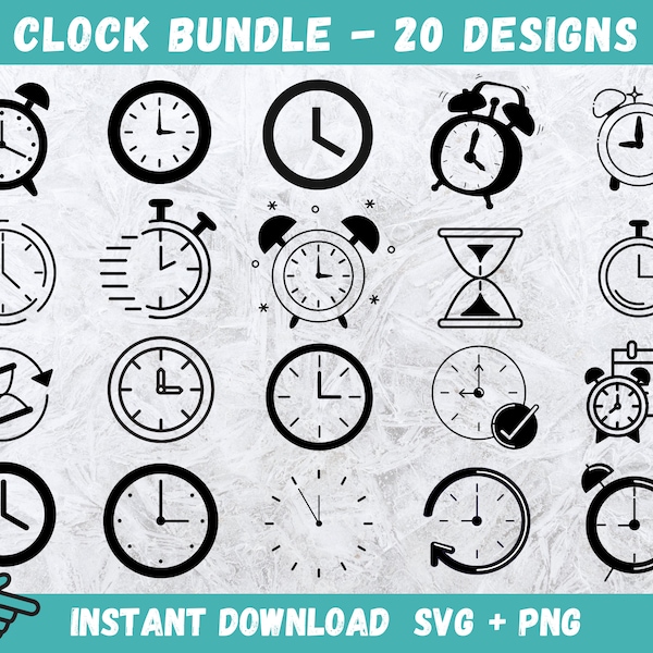 Clock Svg - Etsy