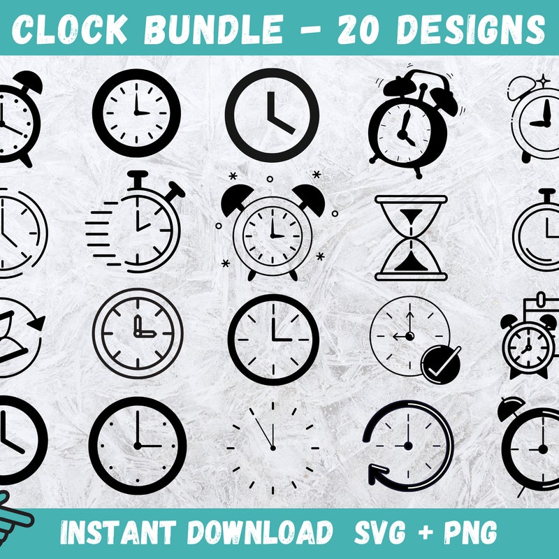Clock Svg - Etsy
