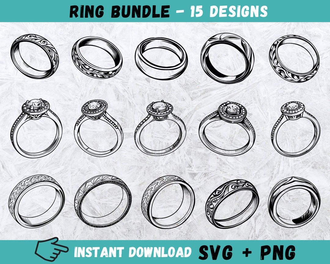 Engagement Ring SVG, Wedding Ring Svg, Wedding Ring Clipart, Ring Cut ...