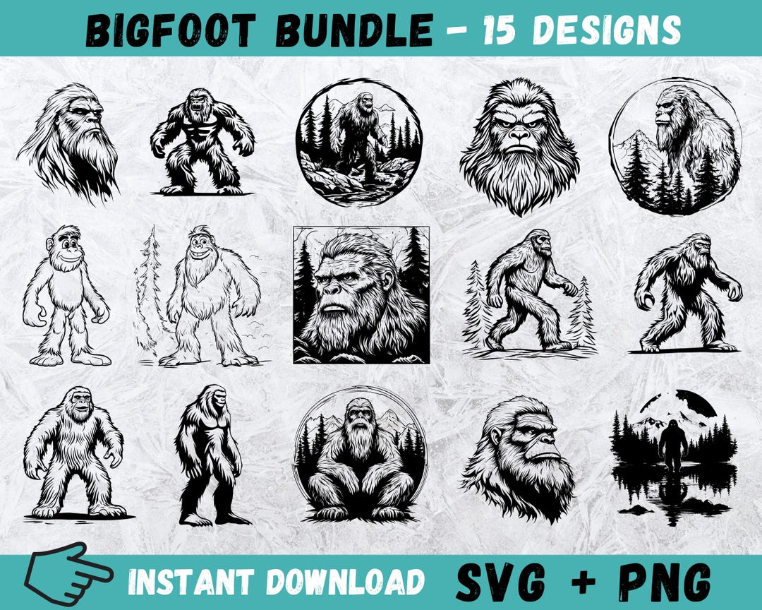 Bigfoot SVG Bundle: Sasquatch Vector Graphics (instant Download) - Etsy