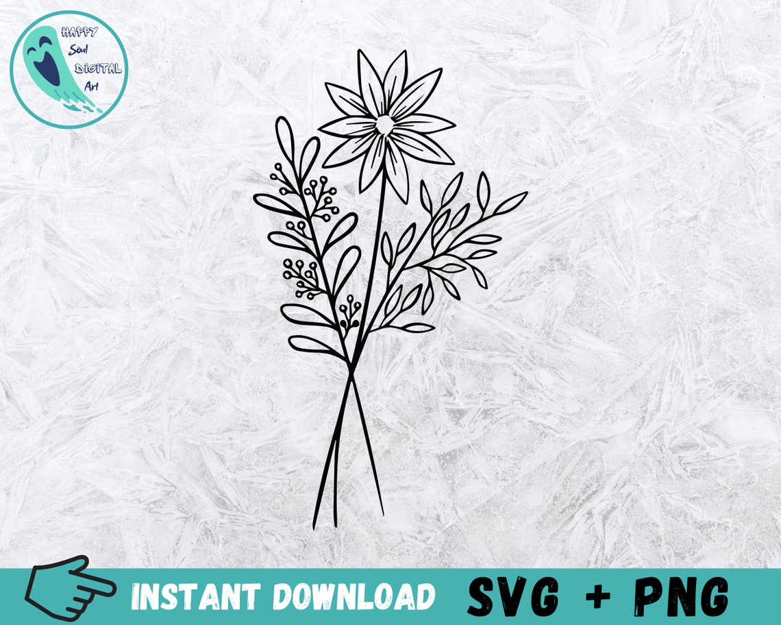 Floral Bouquet Svg Flower SVG Flowers Svg Flower Bouquet - Etsy