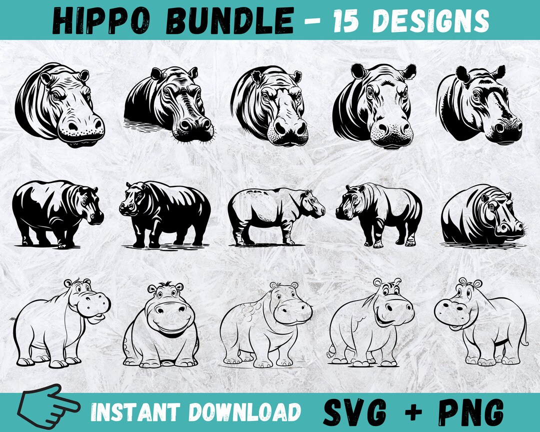 Hippo SVG, Hippopotamus Svg, Hippo Head Cricut, Safari Animal Svg ...