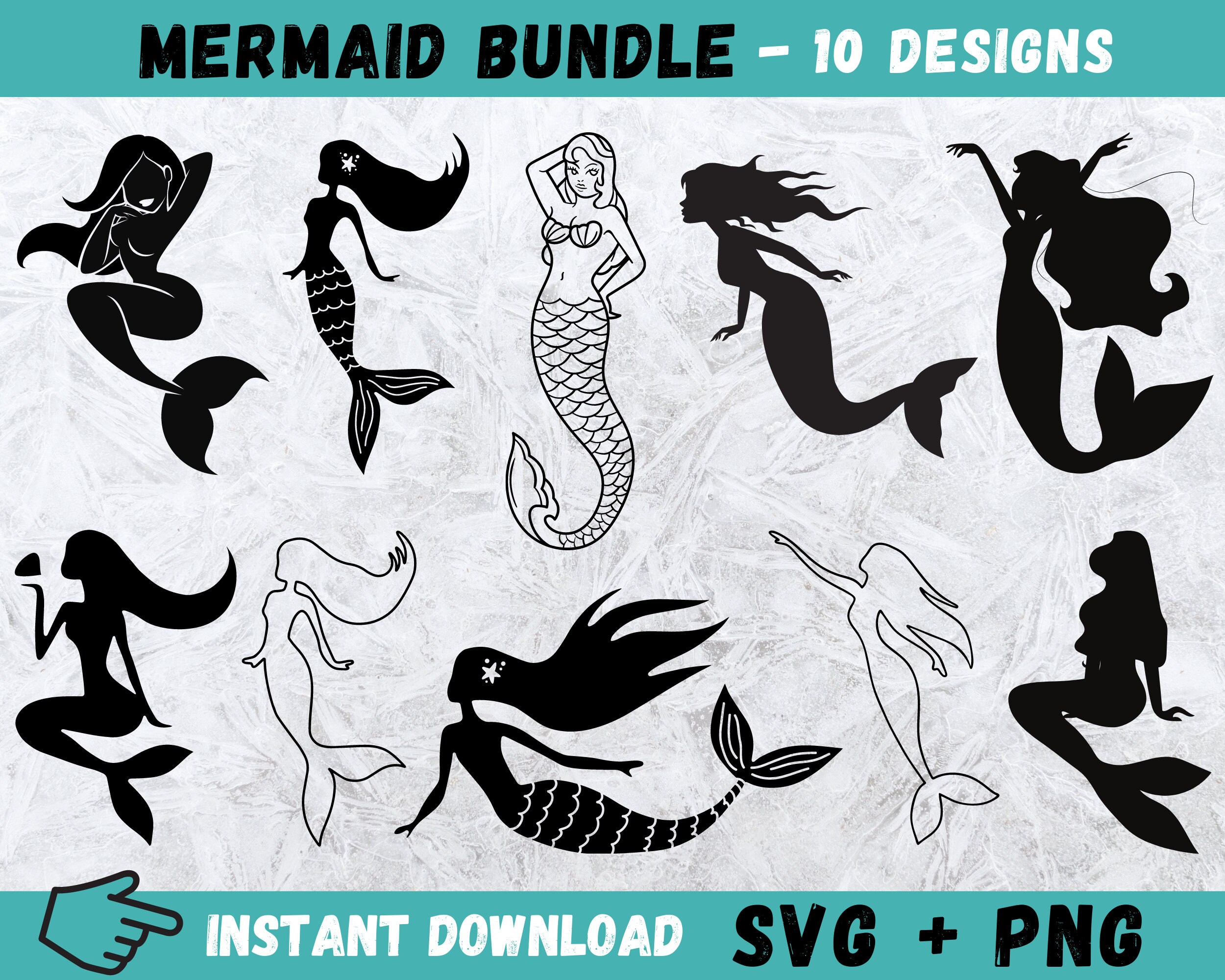 Mermaid SVG Mermaid Bundle Svg Mermaid Cricut Mermaids Svg | Etsy
