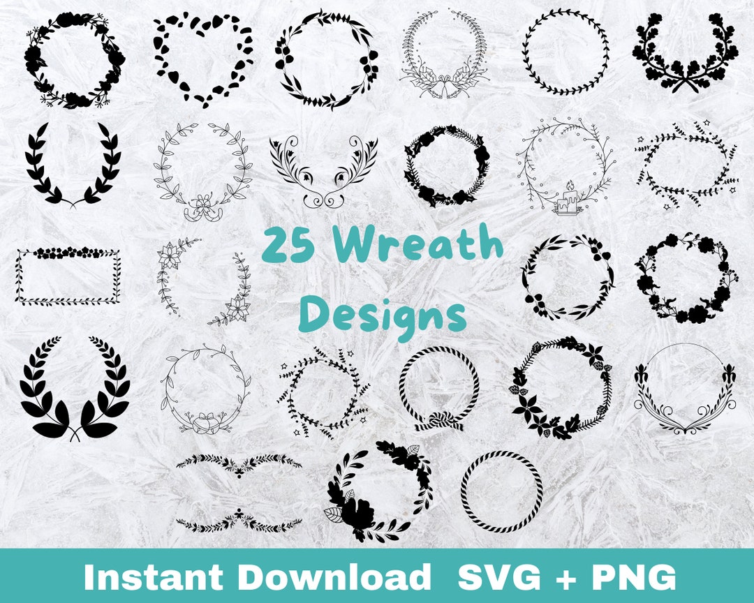 25 Wreath SVG Files, Wreath SVG Bundle, Circle Svg Bundle, Floral ...