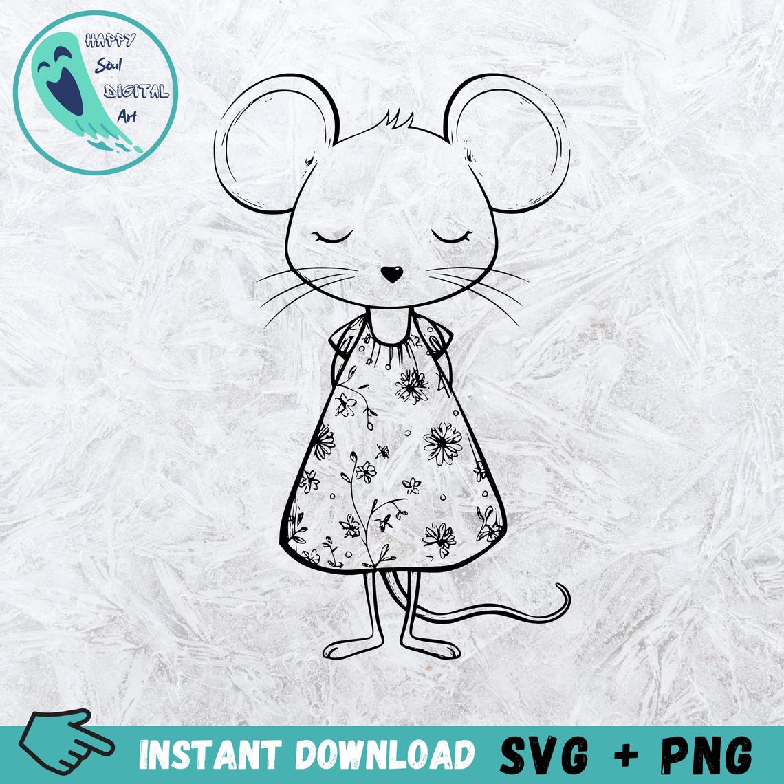 Mouse SVG Clipart Bundle: Hand-drawn Cartoon Designs (digital Download ...