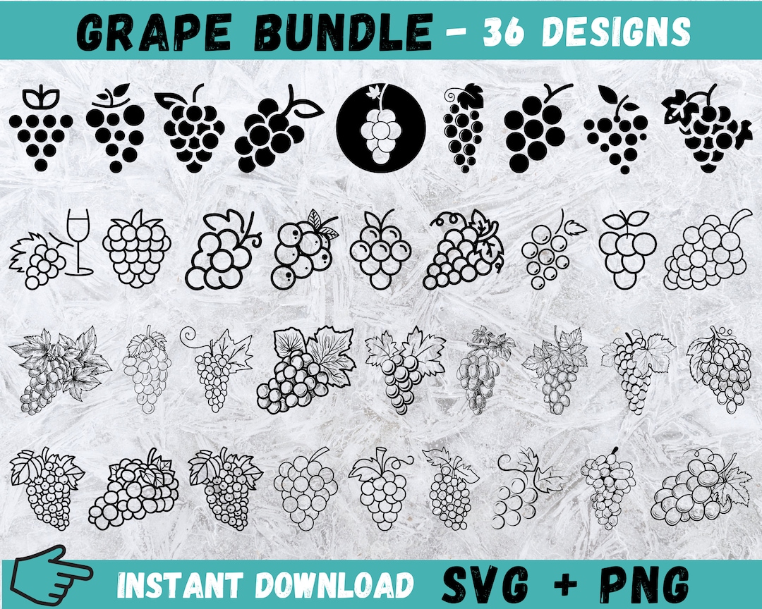 Grape SVG Bundle: Hand-drawn Vineyard Cut Files (digital Download) - Etsy
