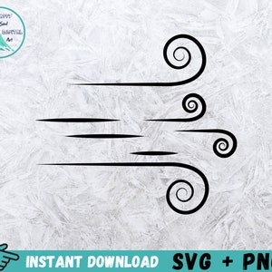 Wind Designs SVG Bundle: Hand-drawn Weather Clipart (digital Download ...