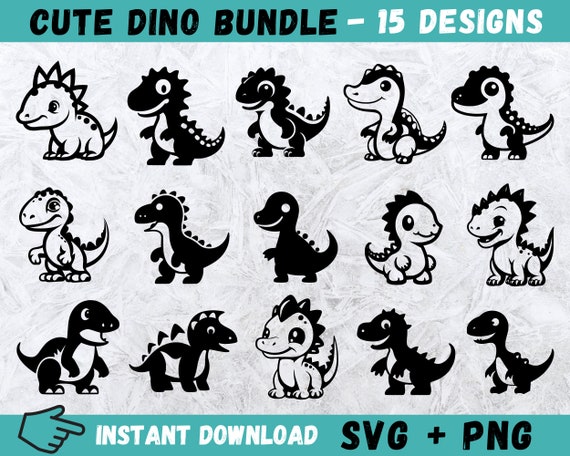 Baby Dinosaur Svg Cute T Rex Silhouette 221 Svg File For Silhouette